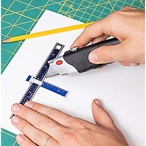 Internet's Best Premium Utility Knife - Set of 2 - Retractable Razor Knife Set - Box Cutter - Rubber Handle