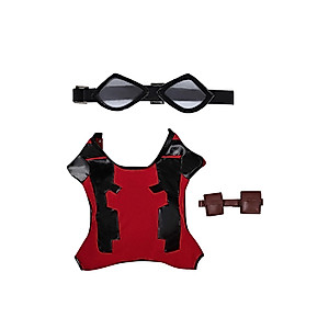 Zhinina Pet Costume Puppy Uniform Clothing Dog Halloween Outfit Cat Clothes Roleplay Props with Belt Bag Cosplay Accessories