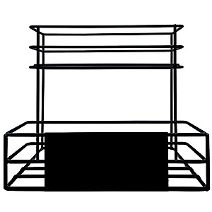 College Instruments Liquor Organizer Coffee Syrup Rack - Premium Wine Bottle Rack, bar Organizer Shelf Holder Syrup Stand Display for dressings, and Cocktail Mixers - 6 Bottle Capacity (Black)