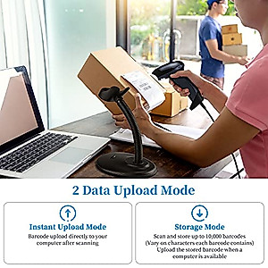 NETUM Bluetooth Barcode Scanner with Stand 2.4G Wireless & Bluetooth & Wired 1D CCD Scanner Gun for Supermarket, Store, Warehouse Handheld Bar Code Reader Work with Windows, Mac,Android, iOS