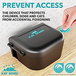 Kat Sense Mouse Bait Station, Rodent Box to Secure Mice Poison, Mouse Traps Outdoor, Tamper Proof Mousetraps No See Kill, New Better Design Opens Easily with Key & Entices Mice to Enter, Set of 4