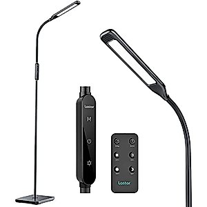LED Floor Lamp, Laster Reading Standing Lamps with Remote and Touch Control for Living Room, Bedroom, Office with 4 Color Temperature & 4 Brightness Levels, 1H Timer & Memory Function