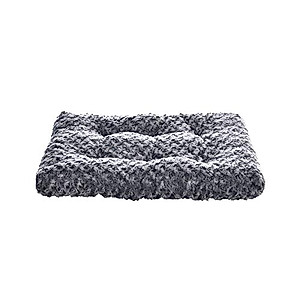 Amazon Basics Cat and Dog Bed and Crate Pad, Machine Washable, Indoor, 23 x 18 x 2.5 inches, Gray