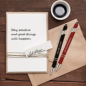 SUPWISER 30 Pieces Inspirational Pens, Motivational Quotes Ballpoint Pen Christian Funny Screen Touch Stylus Pens Inspirational Gifts for Women Colleagues Co-Workers, Black Ink