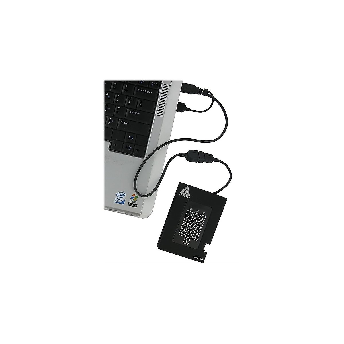 Apricorn 2TB Aegis Padlock Fortress FIPS 140-2 Level 2 Validated 256-Bit Encrypted USB 3.0 Hard Drive with PIN Access (A25-3PL256-2000F)
