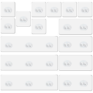 Yolev Shower Caddy Adhesive Replacement, Strong Adhesive Hooks for Shower Caddy Adhesive Pad, Adhesives Hook for Shower Caddy, Kitchen Racks, Bathroom Storage Shelves (15pcs)