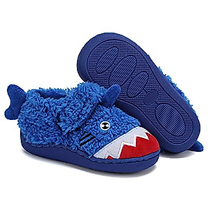 CIOR Toddler Slippers Boys Girls Socks Lightweight Comfort Slip on Kids Indoor Warm Home Shoes U121WTMTDK489.EL-Shark-24.5