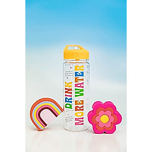 ban.do Insulated Water Bottle with Straw, BPA-Free Water Bottle Holds 24 Ounces with Motivational Markers for Daily Drinking, Drink More Water