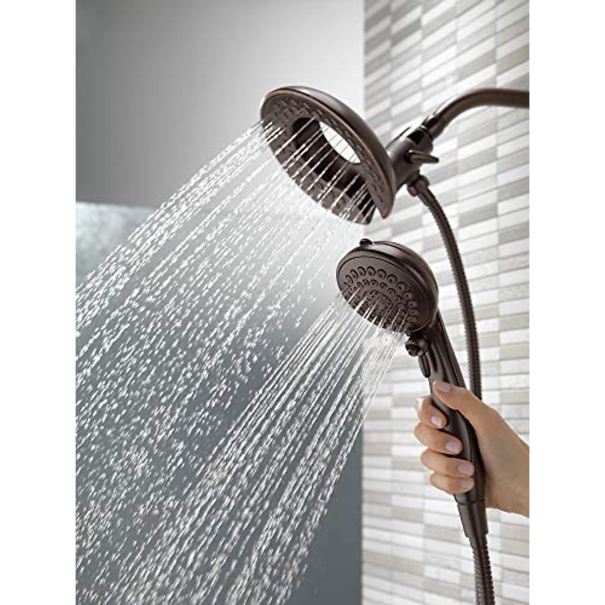 DELTA FAUCET 58569-RB25-PK In2ition HSSH 2.5 GPM 5-Setting Combo, Water Flow, Venetian Bronze