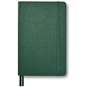 Minimalism Art, Premium Hard Cover Notebook Journal, Classic 5" x 8.3", 122 Numbered Pages, Gusseted Pocket, Ribbon Bookmark, Extra Thick Ink-Proof Paper 120gsm, San Francisco (Ruled, Green)