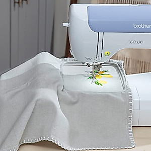 Brother New Model PE900 Embroidery Machine, Wireless LAN Connected, 193 Built-in Designs, 5" x 7" Hoop Area, Large 3.7" LCD Touchscreen, USB Port, 13 Font Styles, White