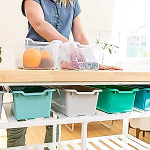 ECR4Kids Scoop Front Storage Bins, Multipurpose Organization, Contemporary, 10-Piece