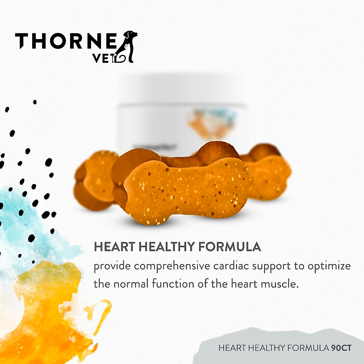 ThorneVET Heart Healthy Formula – Cardiovascular Support for Dogs & Cats, 90 Soft Chews