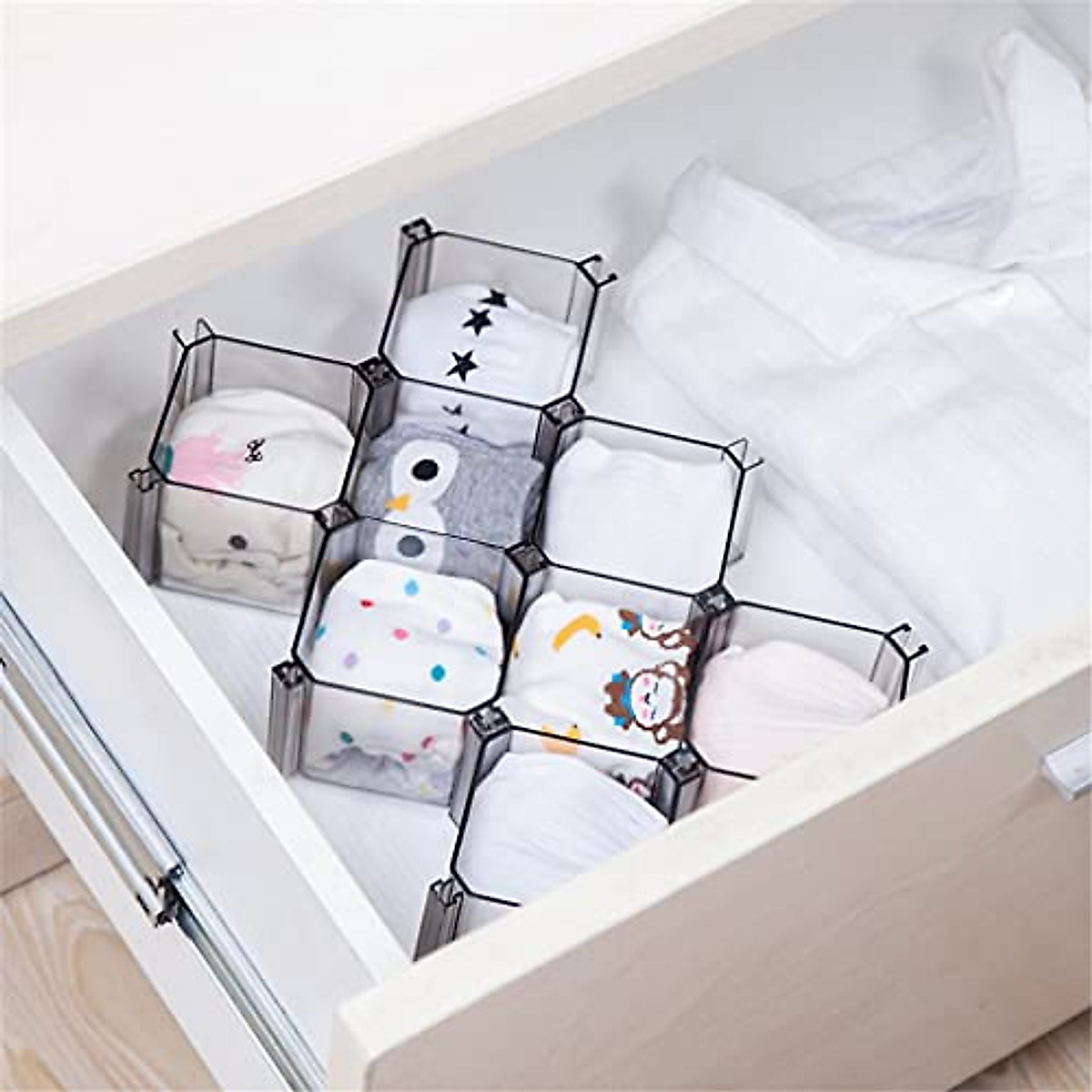 TJLSS DIY Drawer Divider Household Honeycomb Storage Organizer Partition Board for Socks Underwear Grid Drawer Compartment