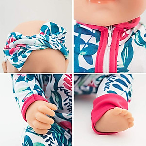 SOTOGO 5 Sets Doll Clothes Outfits Jumpsuits with 5 Headbands for 14 to 17 Inch New Born Baby Doll, 15 Inch Baby Doll and American 18 Inch Doll Clothes and Accessories