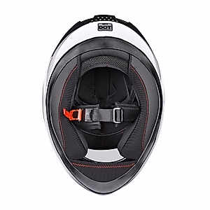 AHR Full Face Motorcycle Helmet Lightweight Street Bike Helmet with Storage Bag Great Ventilation & Streamlined Design for Touring Racing, Run-F3 DOT Approved (White, XX-Large)