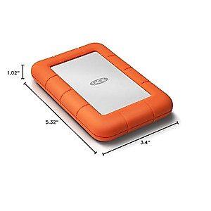 LaCie Rugged Mini 1TB USB 3.0 Portable External Hard Drive - Shock, Dust and Rain Resistant for Mac and PC