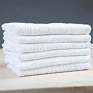 Arkwright Eclipse White Irregular Washcloths - Bulk Case Pack of 300 - Perfect wash Cloth Towels for Home, Kitchen, Bathroom, Hotel, Spa, Resort -1 Lb/Doz