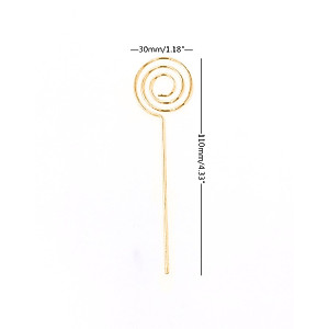 Honbay 30pcs DIY Gold Round Shape Ring Loop Craft Wire Clip Table Card Note Photo Memo Holder Metal Clamp Clay Cake Decoration Accessories