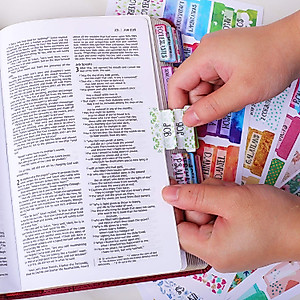 Colorful Floral Bible Tabs Laminated with Matte Film, Cute Bible tabs for Women and Girl, 90 Bible Index tabs in Total, 66 tabs for Old and New Testament, Additional 24 Blank tabs