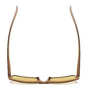 Small Rectangle Blue Light Blocking Computer Reading Glasses with Yellow Tinted Lens （Black/Brown, 1.25）