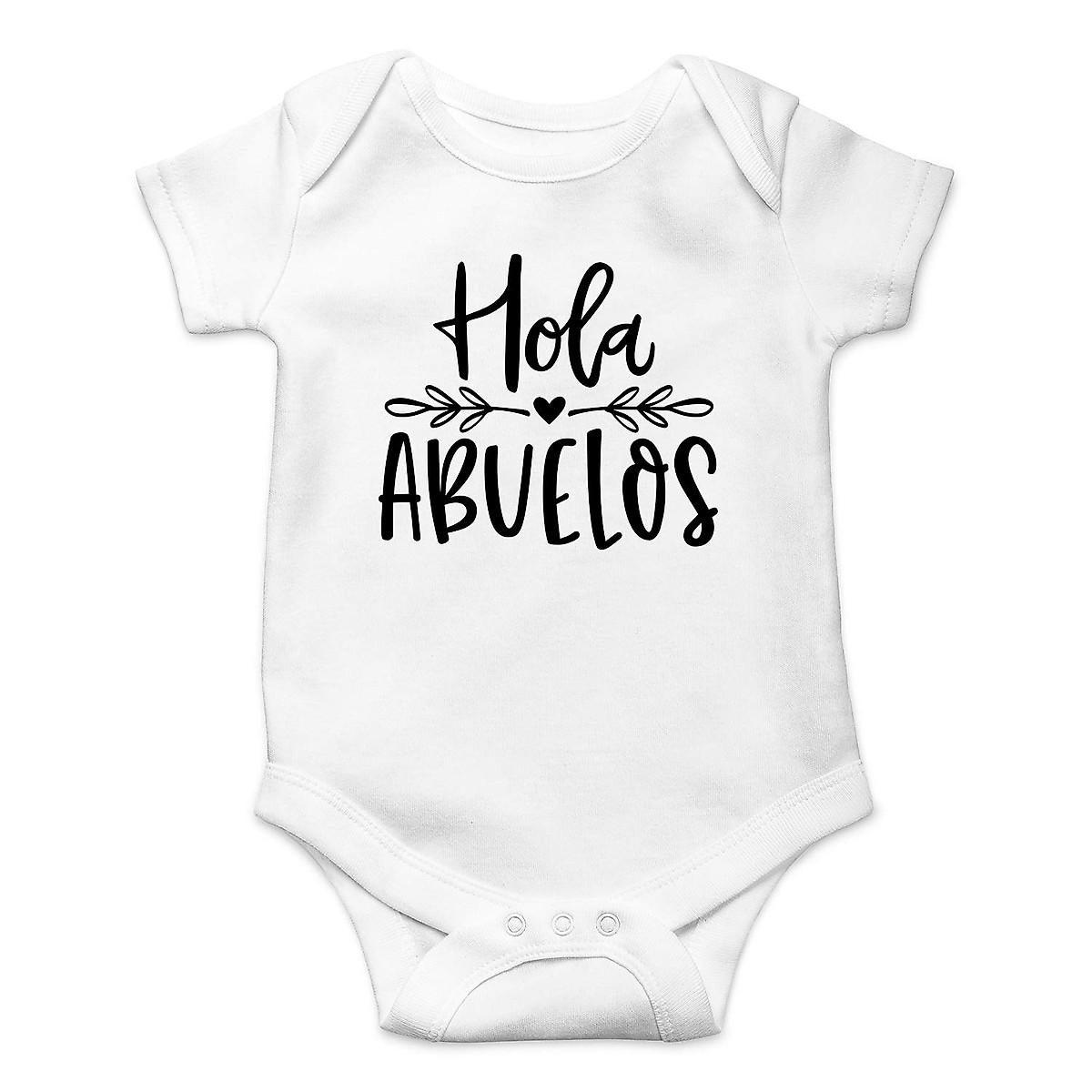 Hola Abuelos - Funny Baby Essentials Bodysuit - Newborn Boy Clothes Baby Girl Romper Outfit (Newborn, White)