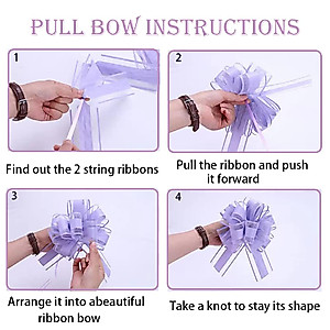 HSXJJ 6 PCS Large Pull Bows, black bows for gift wrapping,6 inches,Christmas Party Birthday Gift Wedding Ribbon Bows for Wrapping gift basket or Flower Decorations, Valentine's Day Gift Decorations