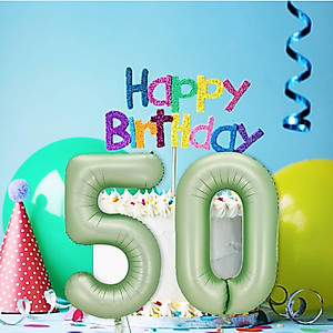 YFHVJTKO 40 Inch Number 27 Foil Balloons 27th Celebration Decorations for Happy 27th Birthday Party Wedding Bridal Shower Engagement Photo Shoot Anniversary Decoration, Number 27 Olive Green Balloon