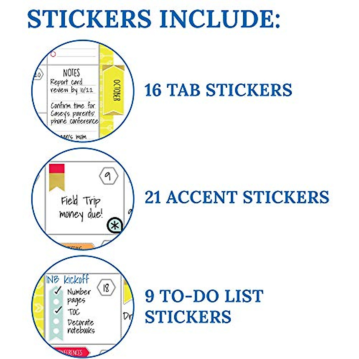 Carson Dellosa Aim High Teacher Planner, 8" x 11" Spiral Bound Planner With Planner Stickers, Daily Planner, Weekly Planner, Grade Book and Lesson Planner Book for Teachers