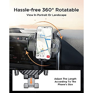LISEN Car Phone Holder Air Vent Mount Stable 4 Clamp Arms Hands Free Vent Cell Phone Holder Mount for Car Easy Use Phone Holder Car Mount Air Vent with Auto Lock Metal Hook for iPhone All Phones