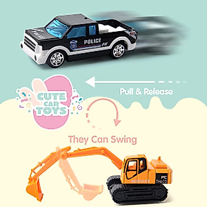 JOYIN 18 Pcs Jumbo Easter Eggs Filled with Die-cast Vehicles, Pull Back City Cars and Trucks Toy Prefilled Egg for Kids Basket Easter Stuffers, Party Favors and Easter Eggs Hunt