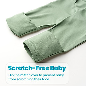 Newborn Baby Knotted Gown, Super Soft Silky Infant Long Sleeve Sleeper for Baby Girl and Boy Sleeping Bag with Mittens and Hat & Bowknot Set (Extra Long)