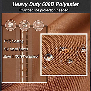 NettyPro Gas BBQ Grill Cover 52 Inch 2-3 Burner 600D Heavy Duty Waterproof Outdoor Barbecue Cover for Weber, Char-Broil, Brinkmann, Nexgrill Grills and More, Brown