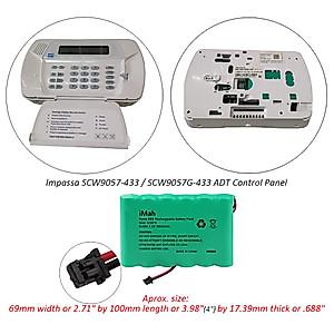 iMah Replacement for DSC IMPASSA 9057 Battery 6PH-H-4/3A3600-S-D22 7.2V 3600mAh 17000152 ADT Alarm System Outdoor Keypad