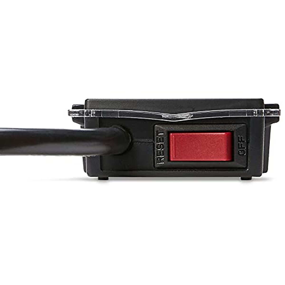 Amazon Basics 8-Outlet Power Strip Surge Protector, 4,500 Joule - 6-Foot Cord, Black/Green