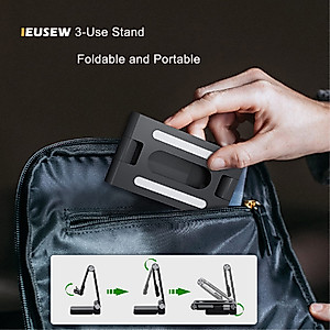 Ieusew Foldable Tablet Stand, Portable Ipad Stand for Desk, Multifunctional Desktop Stand Holder for Tablet and Cell Phone.