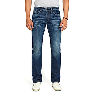 Buffalo David Bitton Men's Relaxed Straight Driven Jeans, Dark Blue Sanded Indigo, 34W x 32L