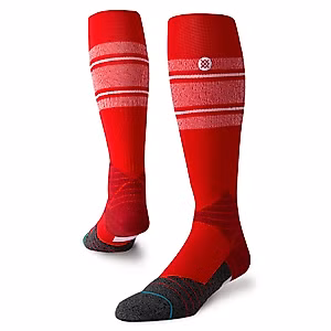 Stance Mens Diamond Pro Otc Stripe Socks Red/White L