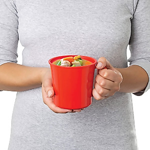 Sistema Microwave Soup Mug with Lid and Steam Release Vent, Dishwasher Safe, 22.1-Ounce, Red