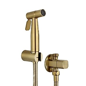 ifgswopq Hand Held Toilet Bidet Sprayer Brushed Gold Stainless Steel Douche Kit Faucet Washer Cleaning(Color:D) (D)