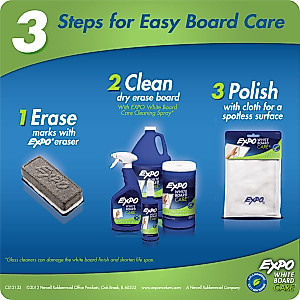 Expo 81505 Block Eraser Dry Erase Whiteboard Board Eraser, Soft Pile, 5 1/8 W x 1 1/4 H - Pack of 1, Black