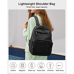 bergsalz Black Backpack For Women Men School Bag Mochilas Escolares Para Niñas Book Bag College Backpacks For Women School Backpack For Girls Boys Backpack For College Book Bags