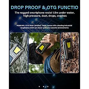 Unihertz Tank 4G Rugged Smartphone with 22000mAh Largest Battery, 66W Fast Charging, 6.81" FHD, 108MP Camera 20MP Night Vision, IP68 Waterproof 8GB+256GB, Fingerprint/Face Recognition