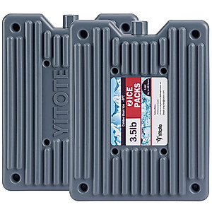 Yitote (3.5LB) Pre-Filled Hard Ice Packs for Coolers Long Lasting Reusable(2Packs),Cooler Ice Packs for Lunch Bags,Lunch Box Ice Packs Reusable Freezer Packs for Cooler Backpack.