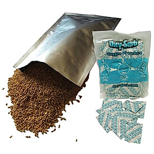 Set of 10 Dry-Packs 5 Mil 5 Gallon Mylar Bags with 2000cc Oxygen Absorbers - for Dried Dehydrated and Long Term Food Storage