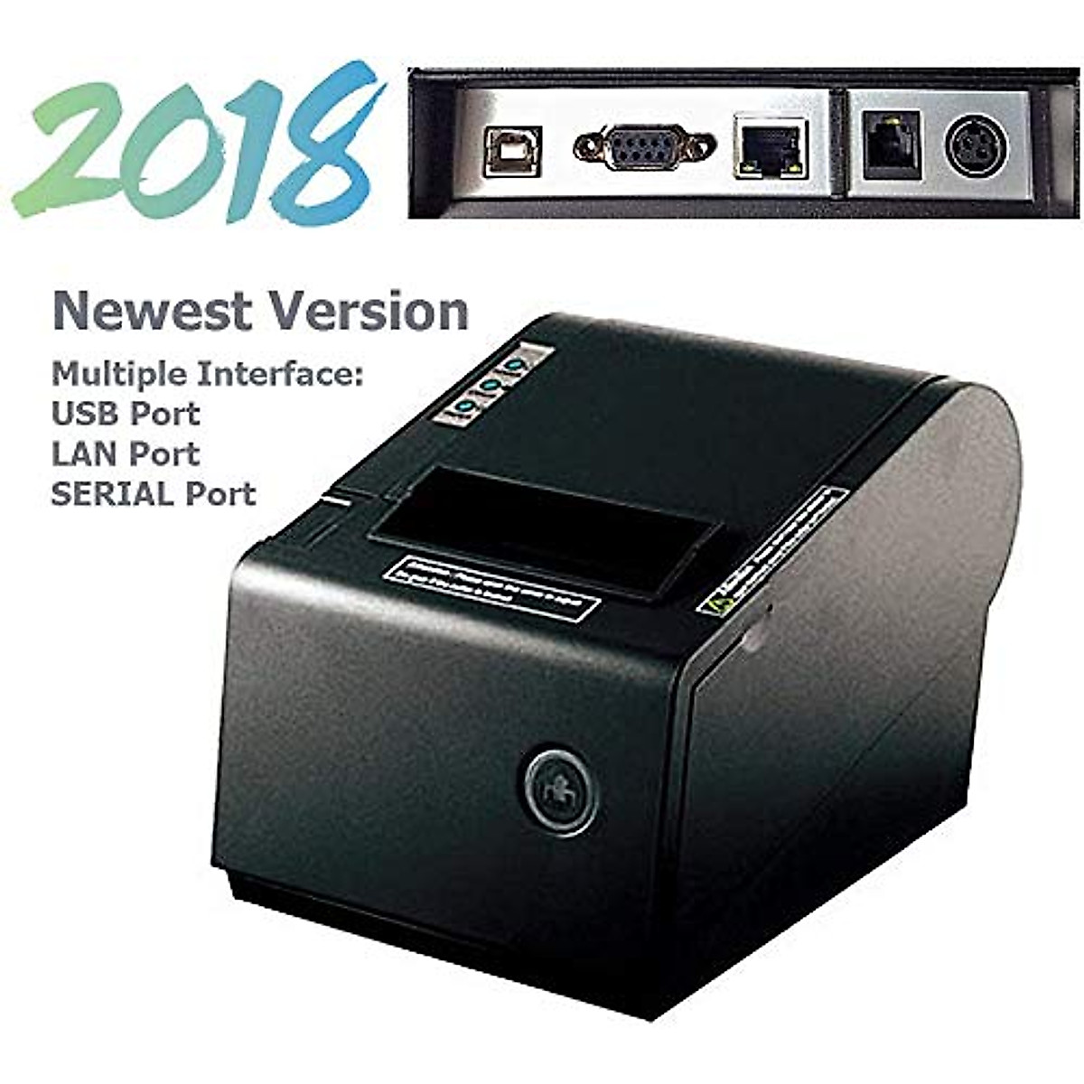 POS P-822D 3 1/8" Thermal Receipt USB, Ethernet, Serial 3-in-1 Printer, AUTO Cut, Supports ESC/POS Star Commands, Compatible with EPSON Star Micronics