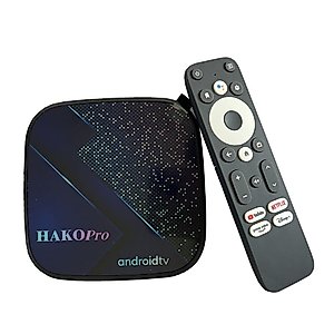 HAKO Pro Android 11 TV Box 4GB RAM 32B ROM Amlogic S905Y4-B 2.4G/5G Dual WiFi BT 5.0, AV1, H.265, VP9, HDR 10+, Supports Netflix, Prime Video 4K HDR Box
