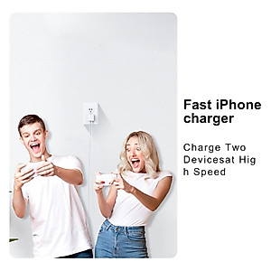 iPhone 14 13 Charger Fast Charging Apple MFi Certified Dual USB-C Port Power Adapter with 2Pack 6FT USB-C to Lightning Cable for IPhone14 Pro Max/13 Plus /12/11 Mini/iPad Pro Wall Block