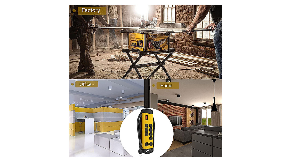 Heavy Duty Surge Protector with USB - 8 Outlets & 1800J Surge Protection