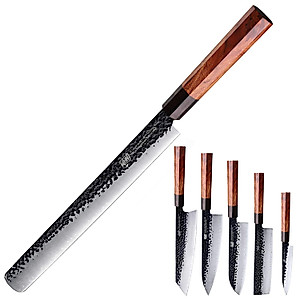 FINDKING 6pcs kitchen knife set Dynasty series-3 layer 9CR18MOV clad steel w/octagon handle knife set